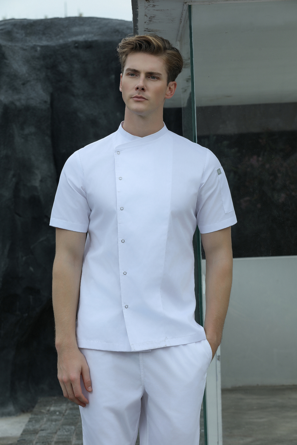 Harley White Chef Jacket, Short Sleeve - GreenChef by GC Collective ...