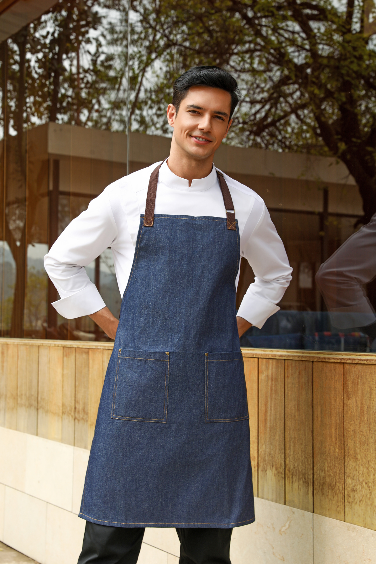 Dark Blue Joey Demko Denim Apron - GreenChef by GC Collective ...