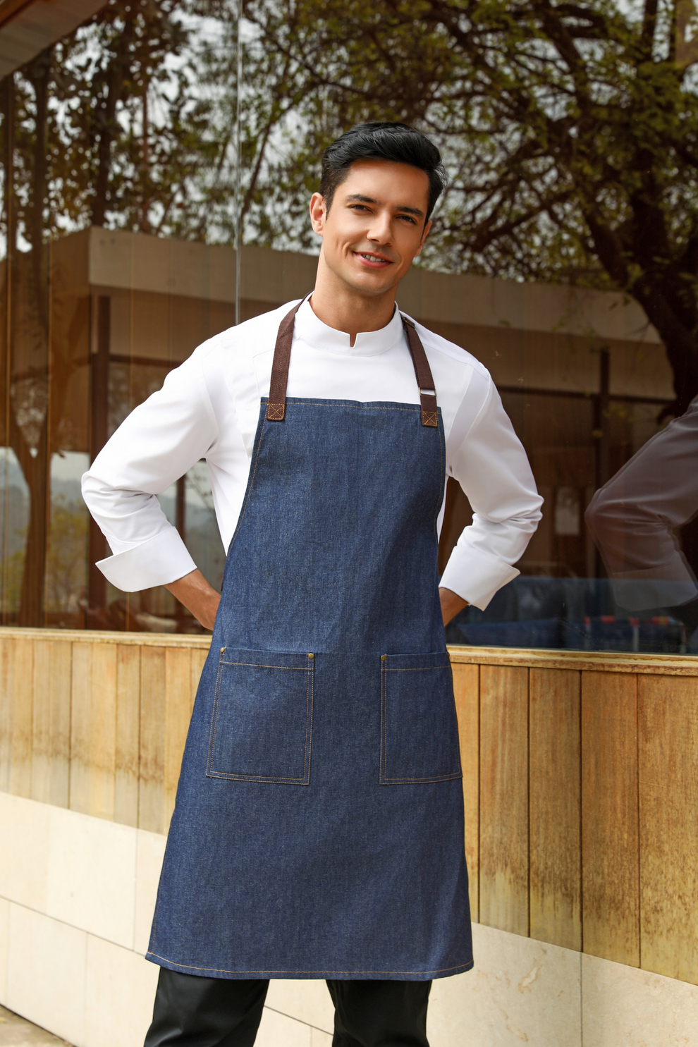 Dark Blue Joey Demko Denim Apron - GreenChef by GC Collective ...