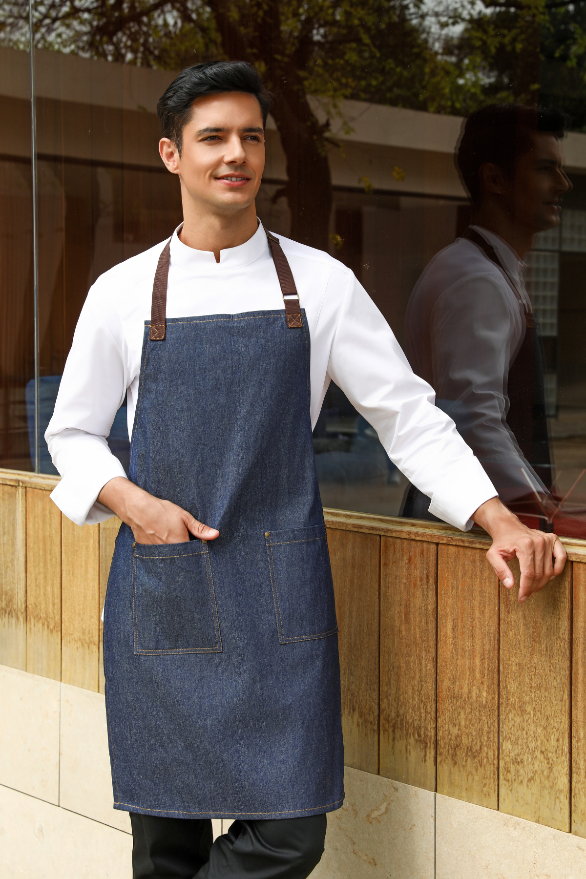 Dark Blue Joey Demko Denim Apron - GreenChef by GC Collective ...