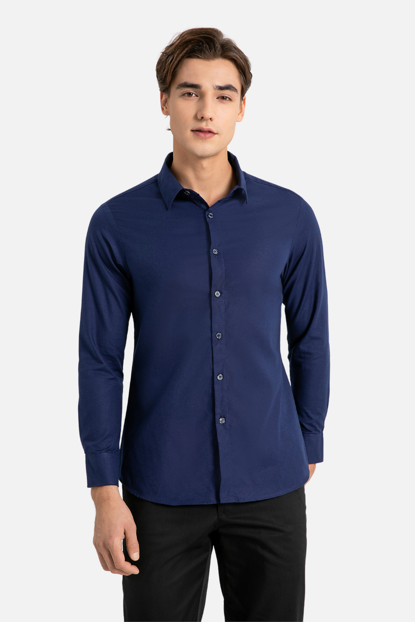 Skyler Navy Blue Shirt, Long Sleeve - GreenChef by GC Collective ...