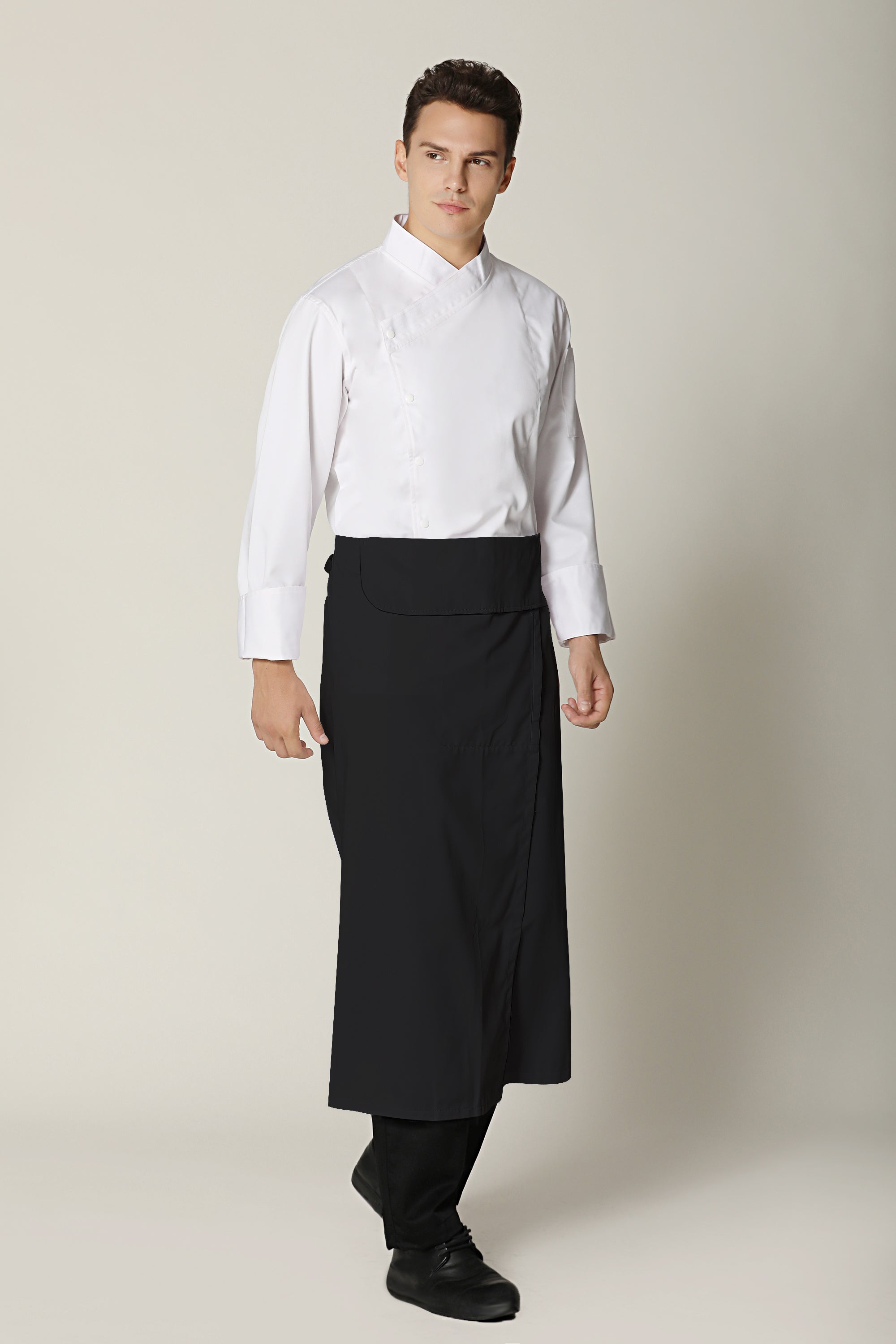 Black Flap Chef Apron with Slit - GreenChef by GC Collective ...